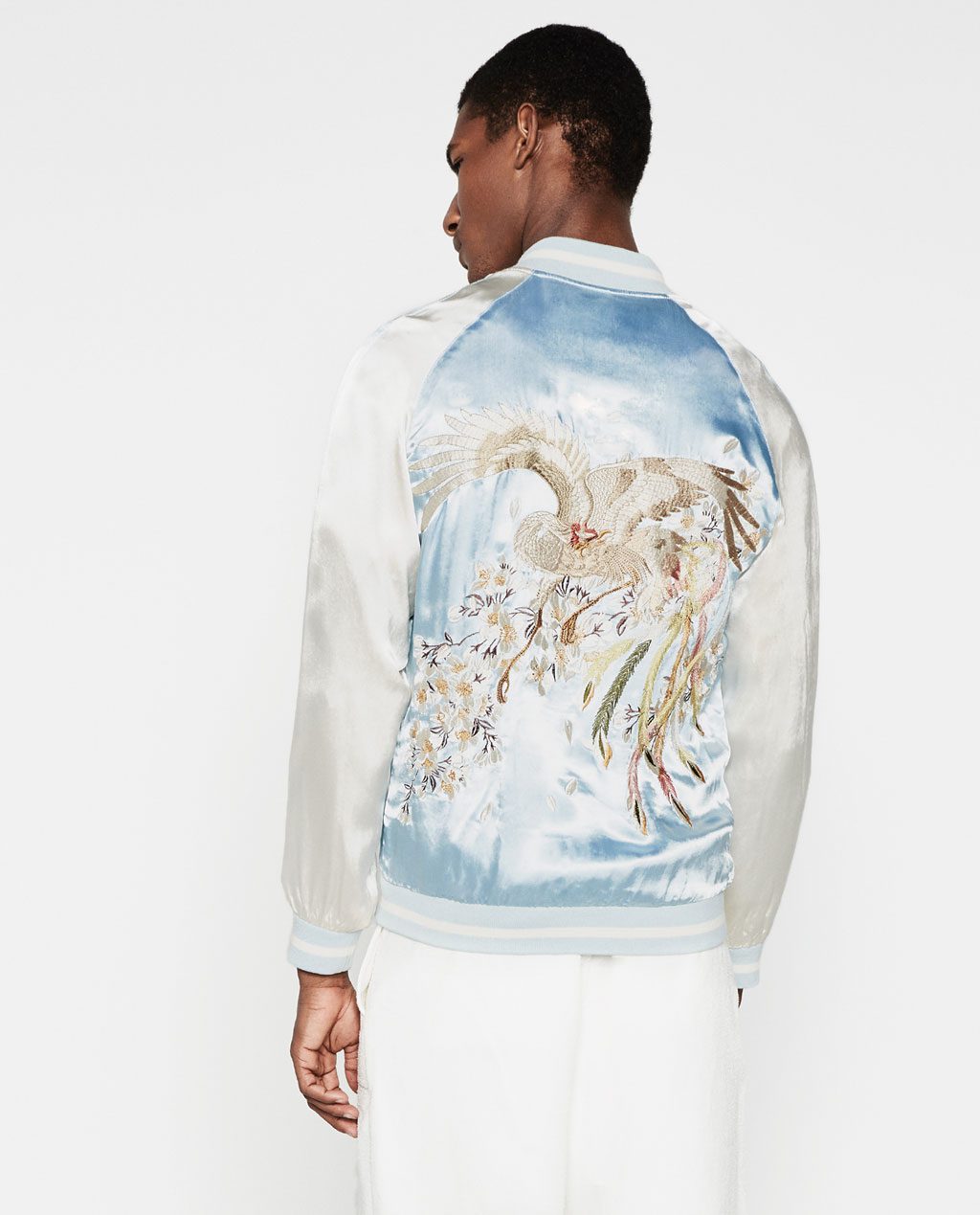 Zara Man Embroidered Sky Blue Jacket - Flawless Crowns