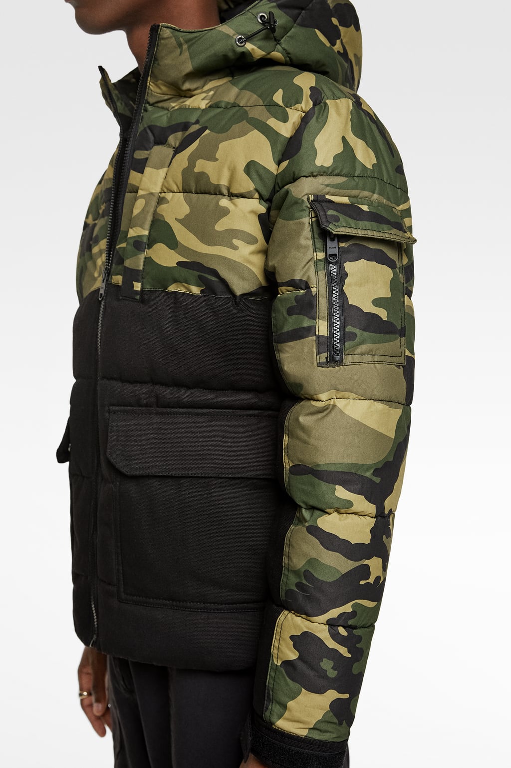 ZARA Contrast Camouflage Puff Jacket - Flawless Crowns
